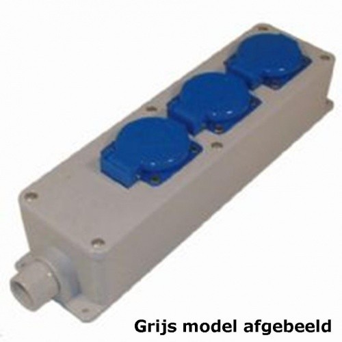 VD16 verdeelblok 3 voudig 16A zwart ZONDER SNOER – R.F. Systems