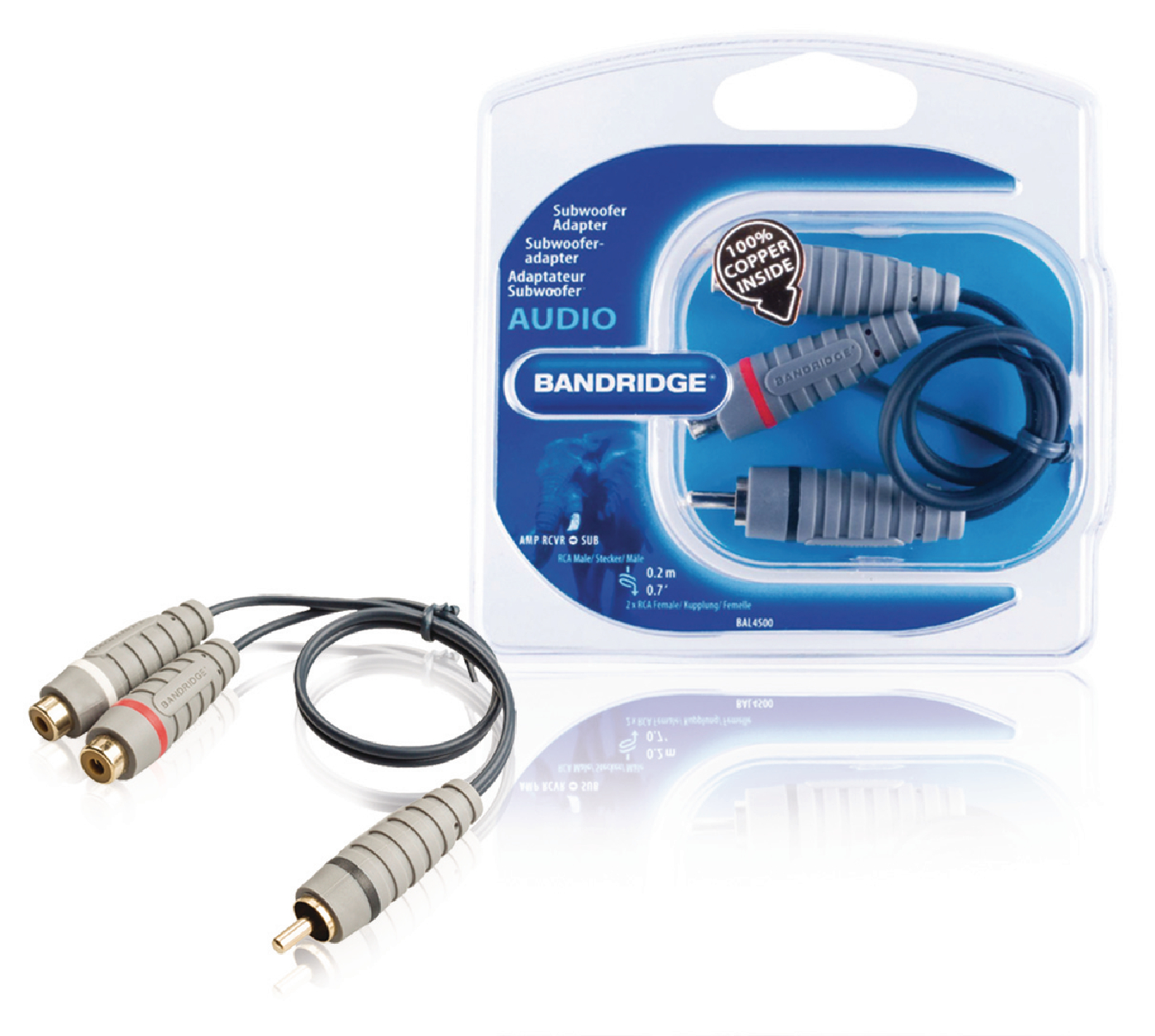 RCA tulp splitter kabel 1x RCA male > 2x RCA female – R.F. Systems